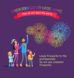 Fireworks safety infographic teaching children Vector Image