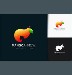 Mango planet logo design with gradient Royalty Free Vector