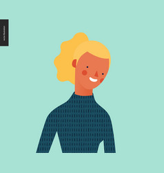 Bright people portrait - young woman Royalty Free Vector