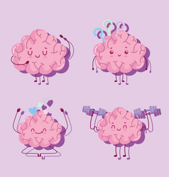 Cute brain adorable Royalty Free Vector Image - VectorStock