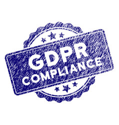 Grunge textured gdpr compliance stamp seal Vector Image