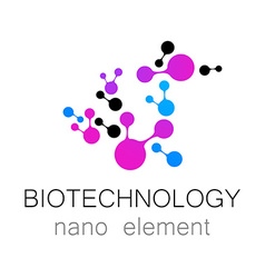 Biotechnology nano logo Royalty Free Vector Image