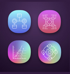 Network diagram app icon cluster diagram network Vector Image