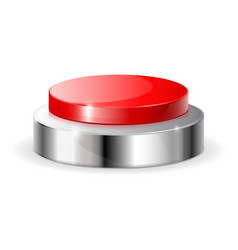 Realistic detailed 3d red button Royalty Free Vector Image