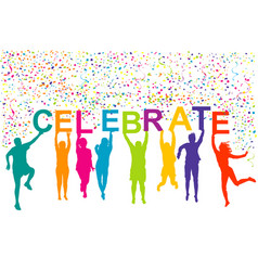 Group of children silhouettes holding letters with