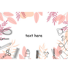 Frame border hairdressing tools Royalty Free Vector Image