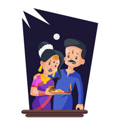 Karva chauth Royalty Free Vector Image - VectorStock