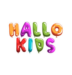 A doodle kid holding balloons cartoon character Vector Image