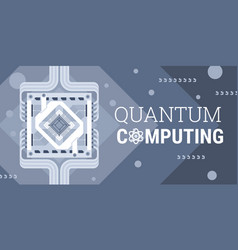 Quantum computing flat infographics Royalty Free Vector