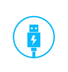 Usb charging plug icon Royalty Free Vector Image