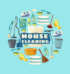 Household and housekeeping equipment cleaning Vector Image