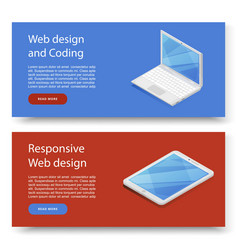 Program Development Banner Set Royalty Free Vector Image