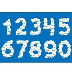 White cloudy numbers Royalty Free Vector Image