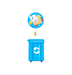 Waste sorting different types garbage paper Vector Image