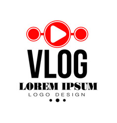 Vlog and blog original logo design set video Vector Image