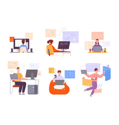 Software developer character programmer Royalty Free Vector