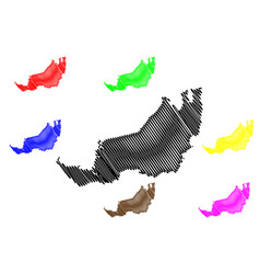 Sarawak map Royalty Free Vector Image - VectorStock