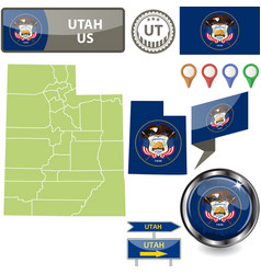 Map of the us state of utah Royalty Free Vector Image