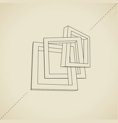 Two rectangular 3d frames blueprint Royalty Free Vector