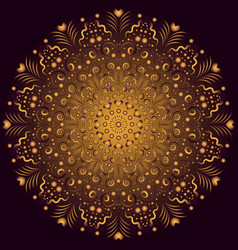Round gold and brown vintage pattern Royalty Free Vector