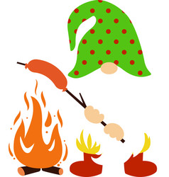 Camping gnomes svg isolated Royalty Free Vector Image