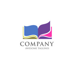 Creative open book logo Royalty Free Vector Image