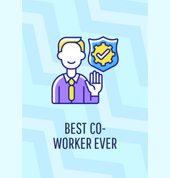 Best comrades greeting card with color icon Vector Image