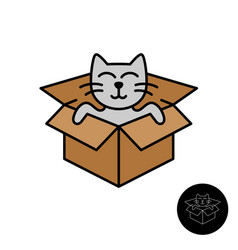 Cat box logo Royalty Free Vector Image - VectorStock