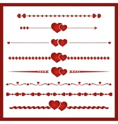 Continuous line heart border on white background Vector Image