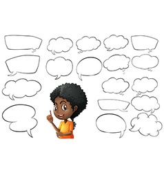 Kids and speech bubble templates Royalty Free Vector Image
