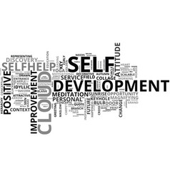 Self-help word cloud concept Royalty Free Vector Image