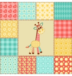 Giraffe quilt pattern Royalty Free Vector Image