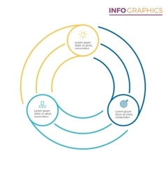 Connected circles for infographics chart with 3 Vector Image
