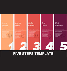 Five simple color steps process infographic Vector Image