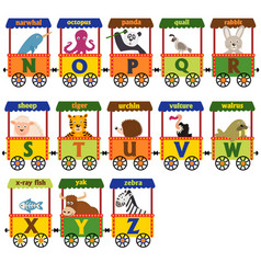 Train with number animals Royalty Free Vector Image