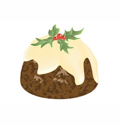 Christmas pudding traditional festive dessert Vector Image