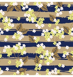 Pattern with flowers and strips Royalty Free Vector Image