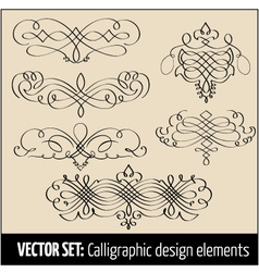 Set of calligraphic design elements Royalty Free Vector