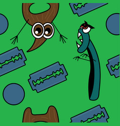 Angry razor and scared beard seamless pattern Vector Image