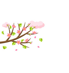 Spring tree with flowers and leaves seasonal Vector Image