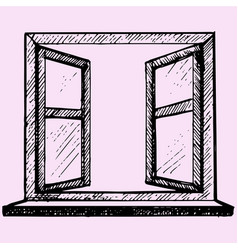 Opened blank window frame Royalty Free Vector Image