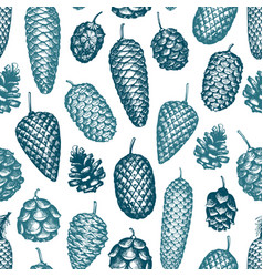 Pine cones seamless pattern Royalty Free Vector Image