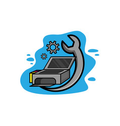 Logo or printer repair icon Royalty Free Vector Image