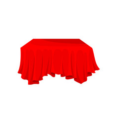 Square box or table covered with bright red cloth Vector Image