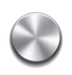 Realistic metal chrome button silver steel volume Vector Image