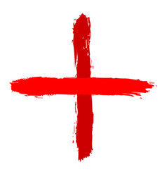 Brush stroke plus sign Royalty Free Vector Image