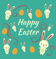Happy easter rabbit easter funny bunny and eggs Vector Image