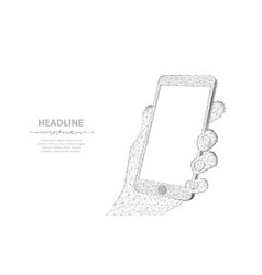Mobile Phone Abstract Polygonal Wireframe Closeup Vector Image