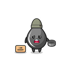 Cute prickly pear beggar cartoon character Vector Image