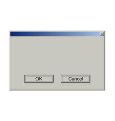 Old computer window with error message retro pc Vector Image